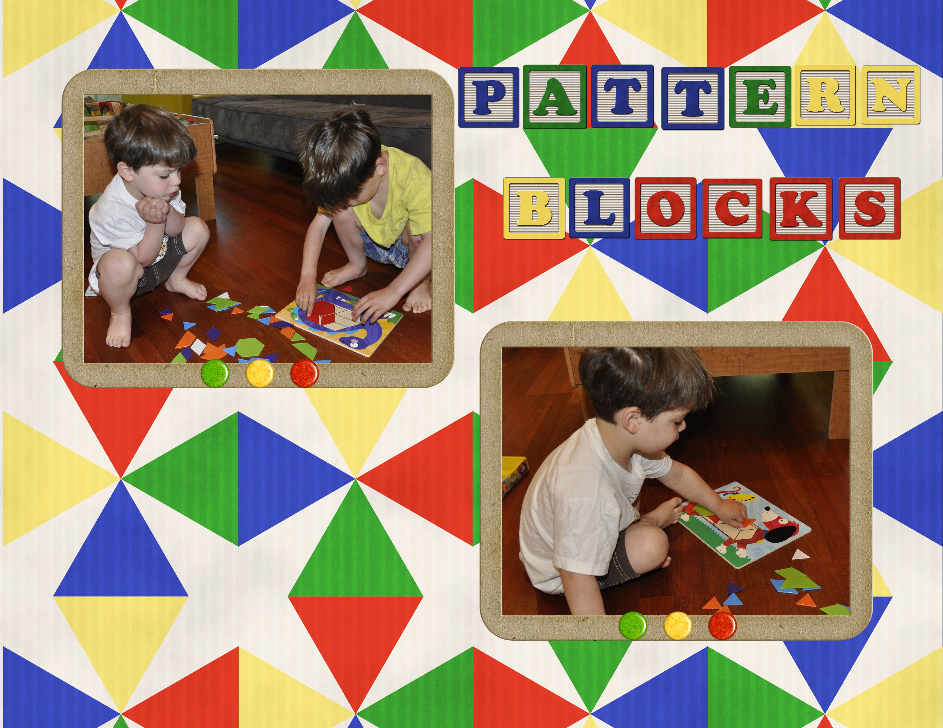 Pattern blocks for pre-schoolers! | Math Milestones with my little men